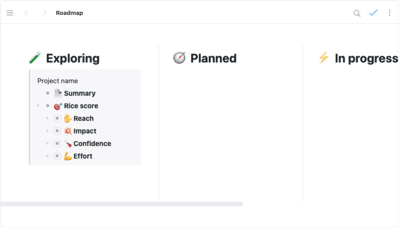 Workflowy template - Product roadmap